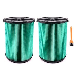 2 Pack VF6000 Filter for Ridgid 5-20 Gallon Wet Dry Vacuums, 5-Layer Pleated Fit for Husky 6-9 Gallon Vacs, WD5500 WD0671 WD6425 WD7000 WD1280 WD1851 WD1680 WD1956 RV2400A 1400RV RV2600B