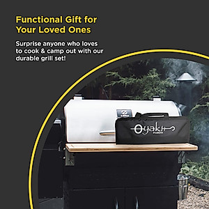 Oyaki Grill Set for Outdoor and Indoor Grilling - Heavy Duty BBQ Tools & Accessories Gift for Men, Dads, and Professional Smokers, 6 Stainless Steel Barbeque Utensils Kit with Case