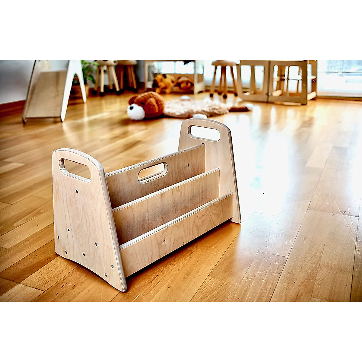 Montessori Freestanding Bookshelf | Storage Bookshelf | Easy Access Wooden Book Rack | Storage with Wooden Shelves for Your Kid's Books | Perfect Height for Kids (Medium)