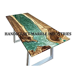 Epoxy Table, Live Edge Wooden Table, Epoxy Resin River Table, Natural Wood,Dining table, Natural Epoxy Table, Resin Table 42x24 Inch