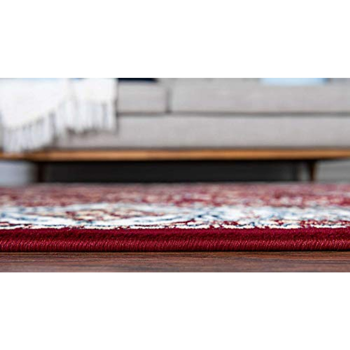 Unique Loom Narenj Collection Classic Traditional Textured Repeat Design Area Rug, 5' 0" x 8' 0", Burgundy/Tan