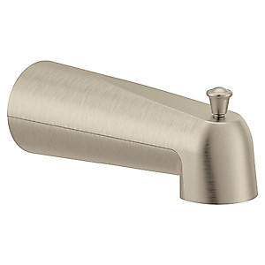 Moen Eva Replacement Tub Diverter Spout for Bathroom Shower Faucet with Slip Fit Connection, Brushed Nickel - Ideal for Water Delivery, 3853BN