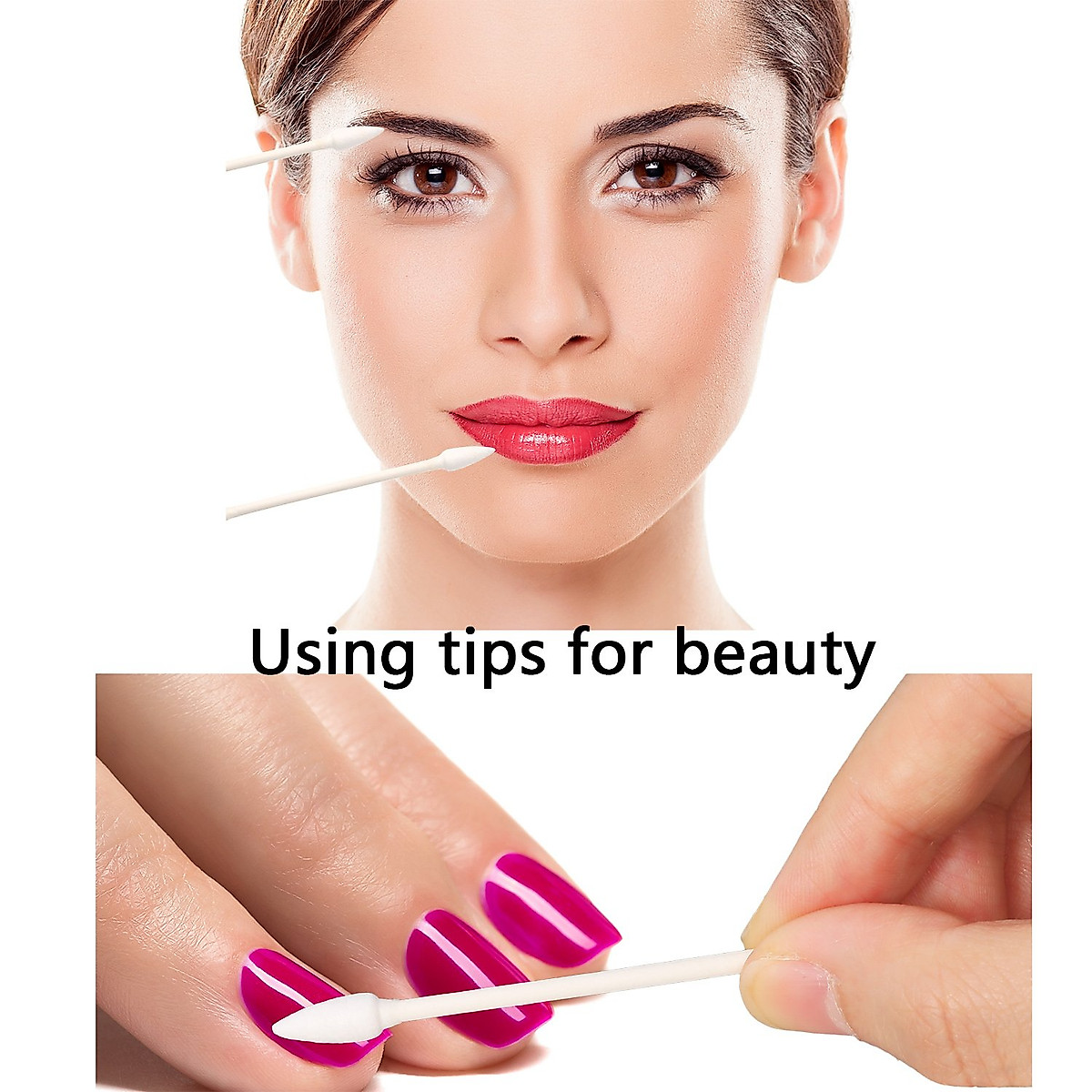 400 Pcs Cotton Swabs Cotton Tipped Applicator Double Tipped with Cardboard Handles (Pointed and Spiral Tip, Pointed and Round Tip)