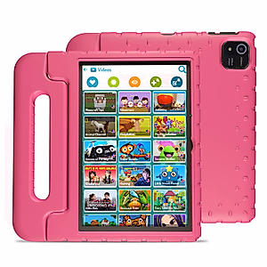 NOBKLEN Kids Tablet 10 Inch, Android 13, 4GB+64GB, 8-Core CPU, WiFi 6, 12H Battery Life, Parental Control, 1280 * 800 HD Display, Dual Cameras, Shockproof Case, Pre-Installed Educational Apps