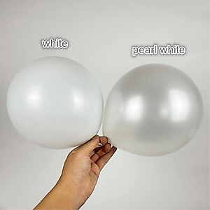 12 inch Pearl White Latex Balloons, 60 pcs Thick Pearl White Balloons for Party Decorations (12inch Pearl white)