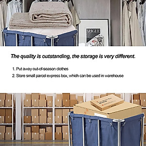 XIJIXILI Laundry Cart with Wheels Industrial 12 Bushel (400l) Collapsible Laundry Hamper Commercial Large Heavy Duty Rolling Laundry Basket Waterproof Laundry Trucks for Home Organizer Storage