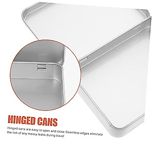 Holibanna 8 Pcs Tinplate Box Clutter Organizer Stainless Steel Containers with Lids Mini Candy Rectangular Candy Tins Gift Containers Candle Vessels Pill Clamshell Packing Box Usb