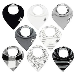 Parker Baby Bandana Drool Bibs 8 Pack Baby Bibs for Boys, Girls, Unisex - "Lunar Set"
