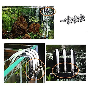 QMseller 2pcs 3- Way Aquarium Chrome Metal Gang Manifold Air Line Control Valve Air Tap Air Splitter