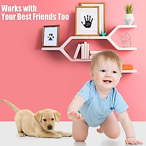 PChero Large Size Baby Handprint and Footprint Ink Pad Kit, Non-Toxic and Clean-Touch, Ideal for Newborn Baby Registry Family Keepsake (2 Packs)