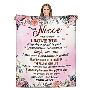 RIEDIOVS Niece Gifts Blanket-to My Niece Blanket-Birthday Gift for Niece from Aunt-Gifts for Niece Beautiful 60" x 50" Throw Blanket -1