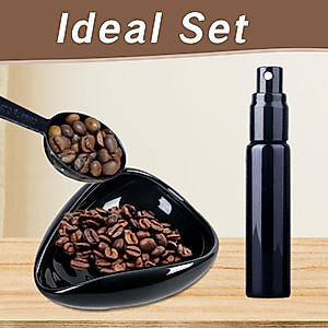 YAFIYGI 3 PCS Coffee Dosing Cup and Spray Bottle with a Spoon Kit Espresso Barista Accessories Ceramic Dosing Tray for Ground Coffee or Tea Mister Spray Bottle Reducing Static Barista Tool Set