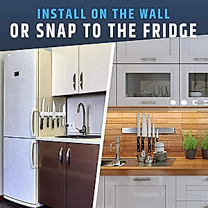 Premium Magnetic Knife Holder for Refrigerator that Doesn't Slide – 17 Inch Professional Double Sided Knife Strip for Fridge - Knife Rack/Knife Bar With Powerful Magnetic Pull Force (Upgraded Version)