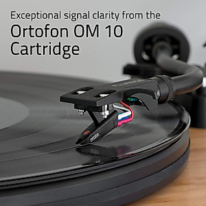 Fluance RT82 Reference High Fidelity Vinyl Turntable Record Player with Ortofon OM10 Cartridge, Speed Control Motor, High Mass MDF Wood Plinth, Vibration Isolation Feet - Bamboo