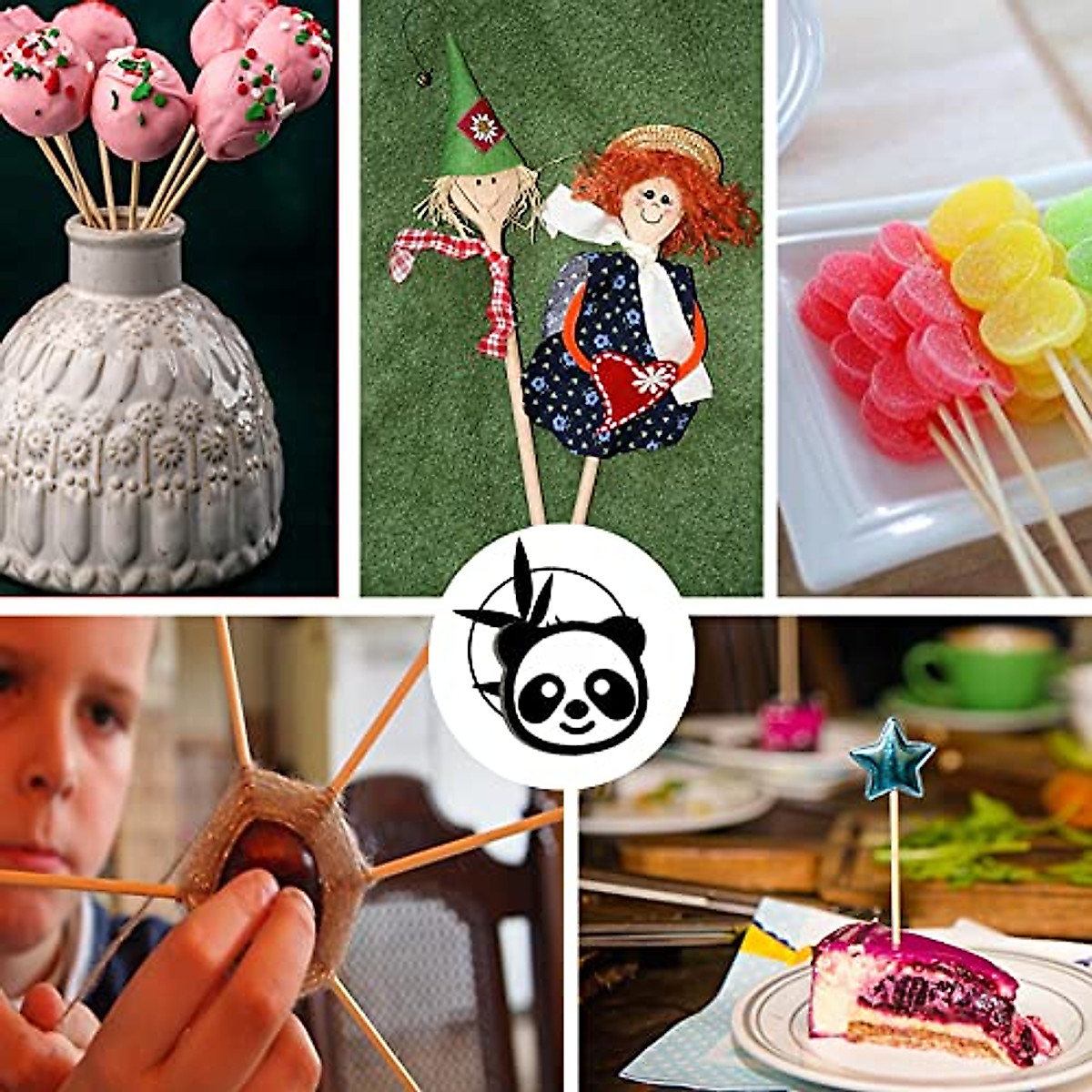 25PCS Dowel Rods Wood Sticks Wooden Dowel Rods - 1/4 x 12 Inch Unfinished Bamboo Sticks - for Crafts and DIYers