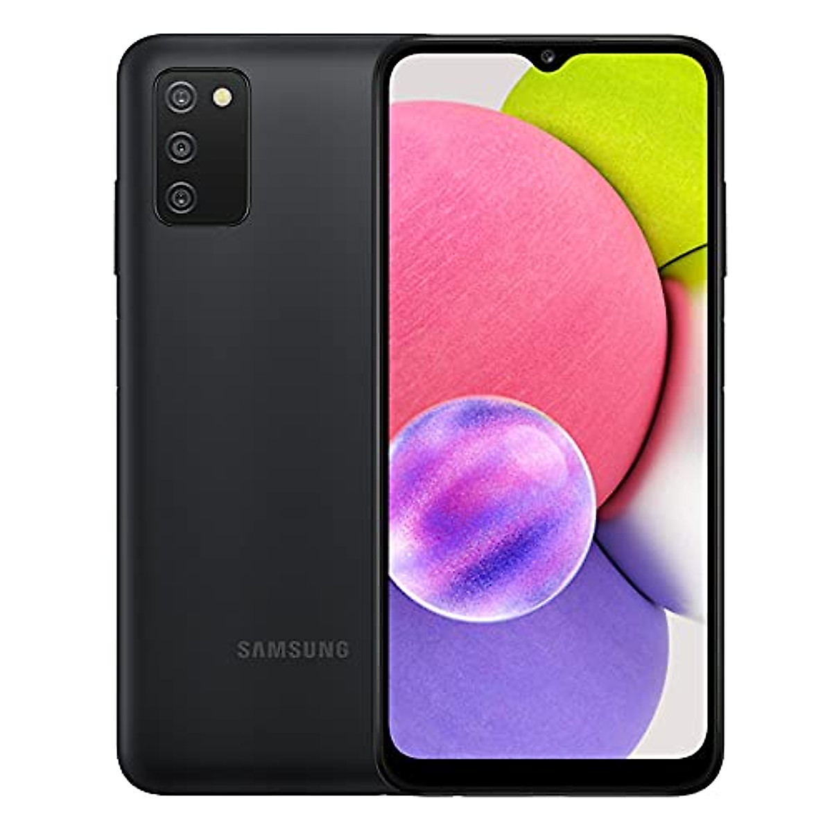 Samsung Galaxy A03S 4G LTE (NOT 5G) 6.5" HD+ Triple Camera 5000mAh Battery, Dual Sim GSM Unlocked Global 4G Volte (NOT VERIZON/Boost) International Model A037M/DS (Black, 64GB + 4GB)