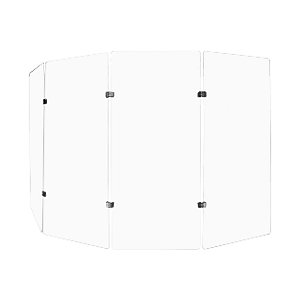 PENNZONI Drum Shield 4ft w/Chrome Hinges, Comes w/ 4 Drum Panels, & 6 Chrome Hinges, Premium Clear Acrylic Panels, Drum Screen