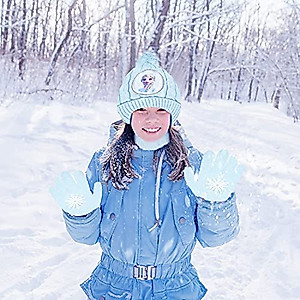 Disney Frozen Kid’s Winter Hat, Snow Gloves, and Scarf for Girls, 3 Pc. Set, Plush Warm Outdoor Comfort Includes Gift Box
