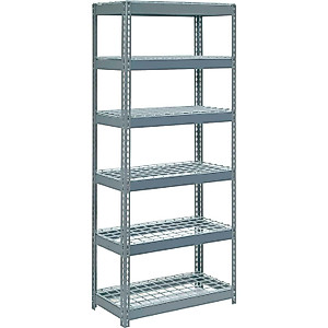 Global Industrial Extra Heavy Duty Shelving 36"W x 24"D x 96"H With 6 Shelves, Wire Deck, Gry