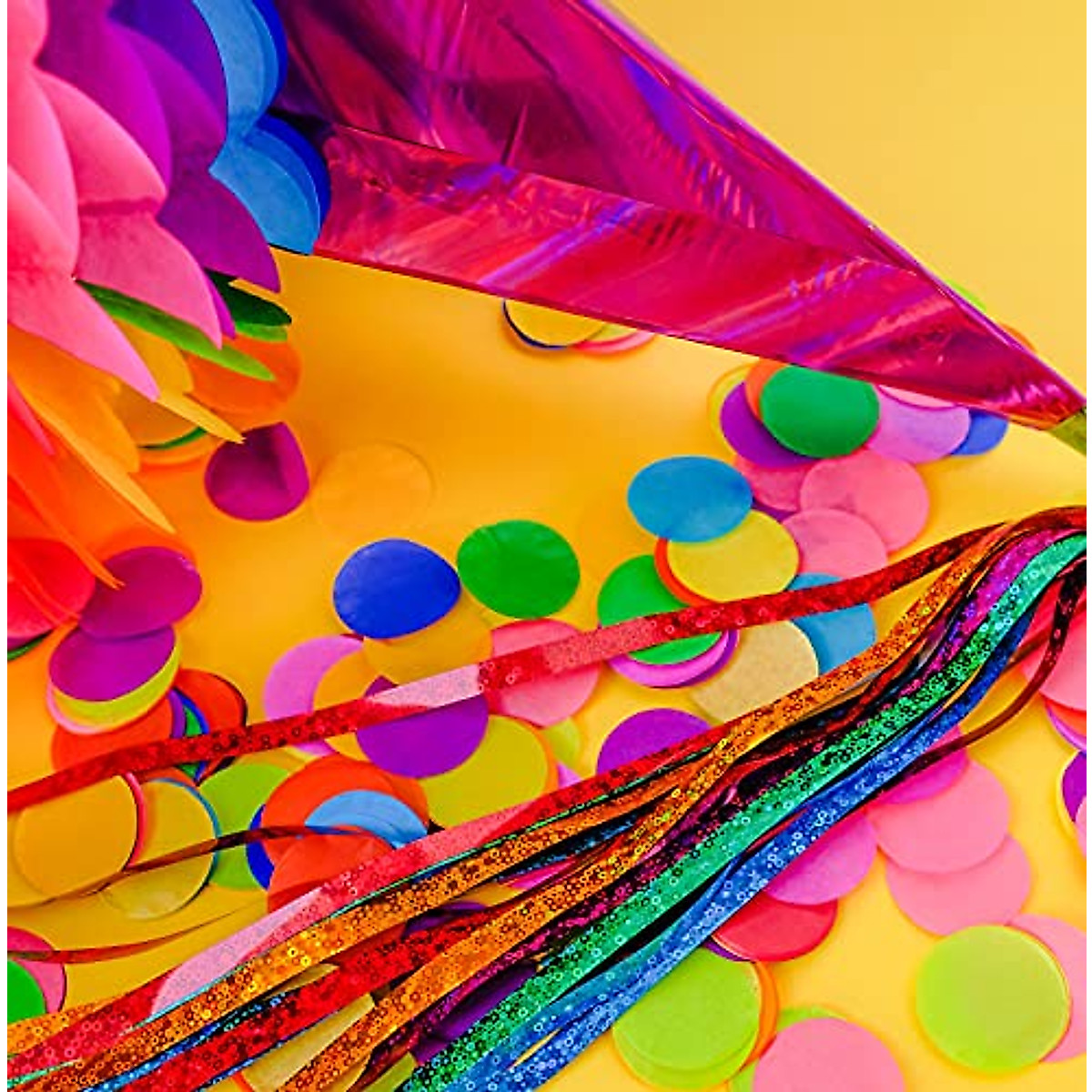 La Sol Imports Round Tissue Confetti Circle Dots Rainbow - Confetti for Party Table Wedding Celebrations Multicolor Biodegradable Paper Tissue 1 inch Circles, 1.4 Ounce (Pack of 1)