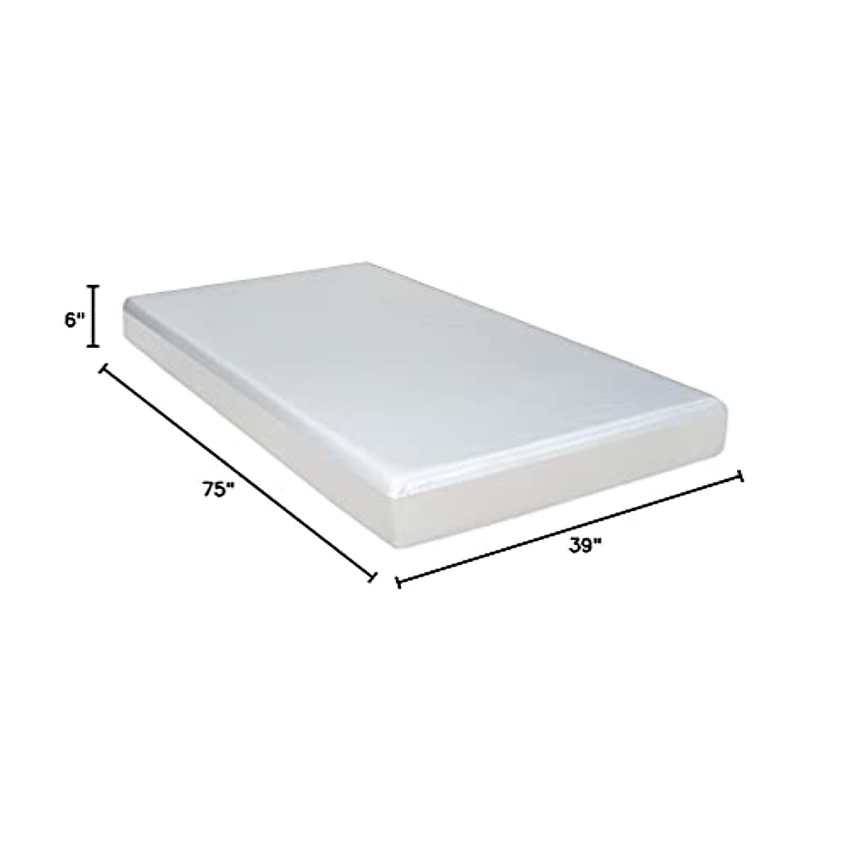 PRIMO Doze 6in Gel Memory Foam Mattress - Twin Size Bed in a Box - Cool & Breathable White Cover - Medium Comfort & Support - CertiPUR-US Certified Foam - Perfect For Kids, Bedroom, Bunk Beds