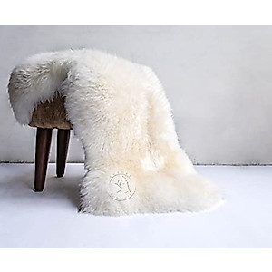 Genuine Natural Sheepskin Rug White 2 x 3 ft. Soft Premium Quality Bedside Rug Chair Seat Cover Rug Throw