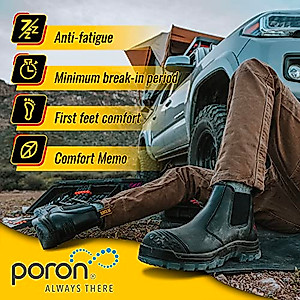 ROCKROOSTER Work Boots for Men, 6 inch Steel Toe, Slip On Safety Leather Chelsea Durable and Comfortable Work Shoes (AK227 US 11)