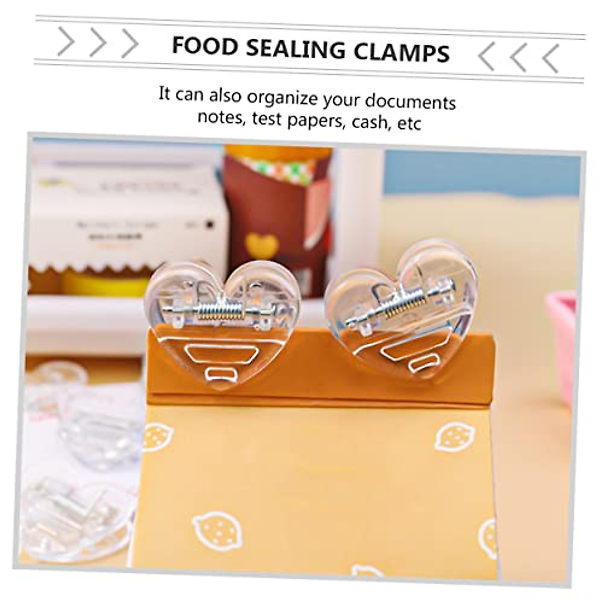 Operitacx 40 Pcs Transparent Love Clip Heavy Duty Bag Clips Money Binder Clips Coffee Bag Seal Clip Large Chip Clips Portable Bag Clips Frog Chip Clips Food Sketchpad Holder Plastic Student