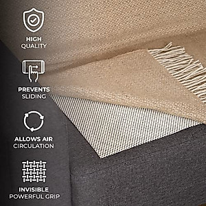 Non-Slip Rug Pad Gripper - 2 x 8 Ft Anti Skid Carpet Mat, Provides Protection for Hardwood Floors and Hard Surfaces, Extra Strong Grip and Thick Padding for Safe and in Place Your Area Rugs & Runners