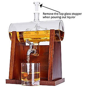 Jillmo Decanter, 1250ml Whiskey Decanter Set with 2 Whiskey Glasses, Great Bourbon Whiskey Gifts for Men
