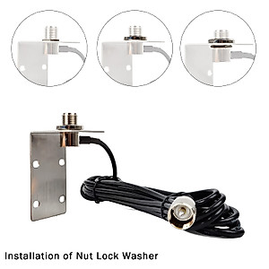 TWAYRDIO VHF Marine Antenna, 156-163MHz 50W Boat Radios Antennas with 16.4ft Coaxial Cable (SO239 to PL259 Connector)，L-Shape Mounting Bracket and U-bolt for Midland Uniden Cobra Icom Marine Radio