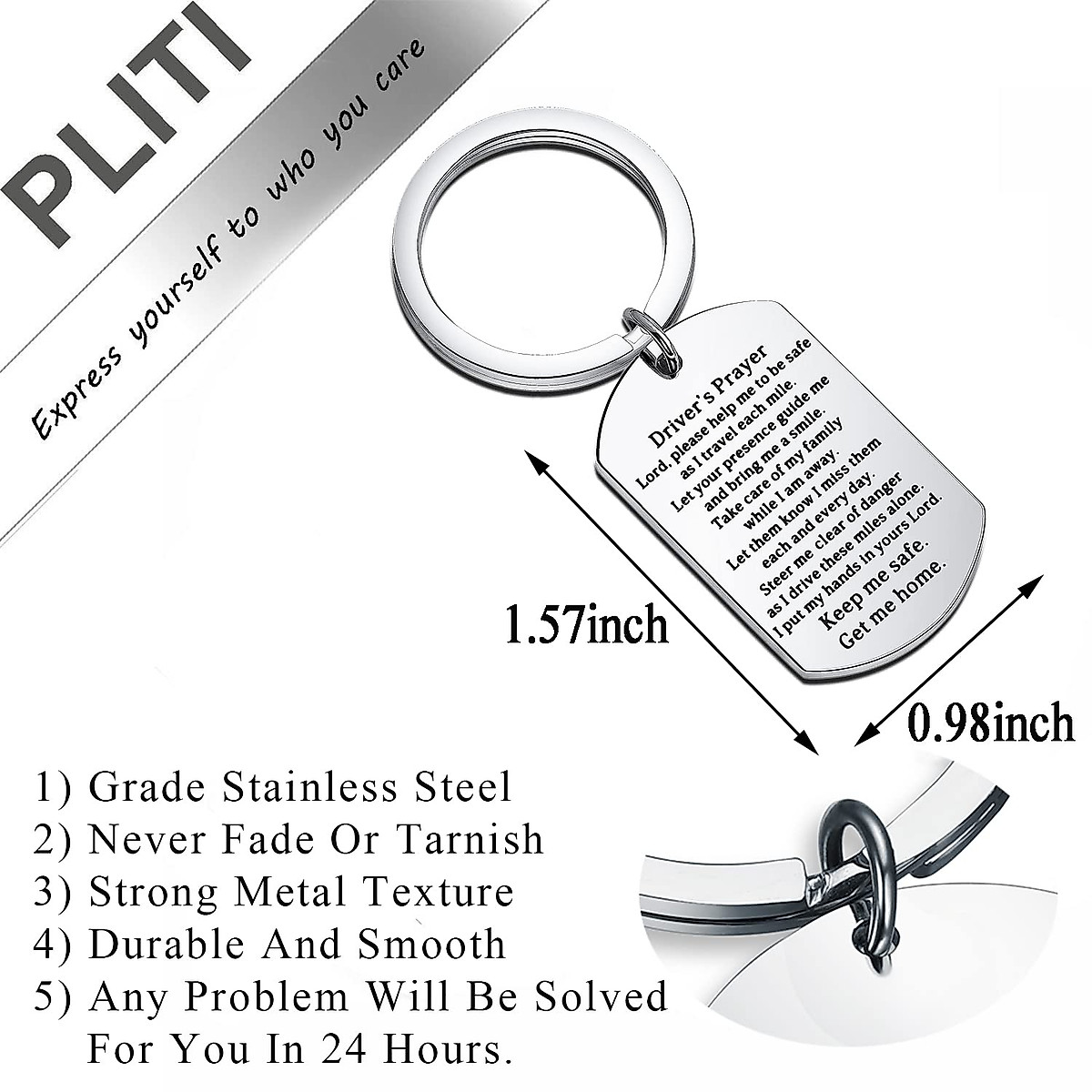 Drive Safe Keychain New Driver Gift Trucker Daddy Gift Keep Me Safe Get Me Home Keychain for Truck Driver (Driver Prayer Keychain)