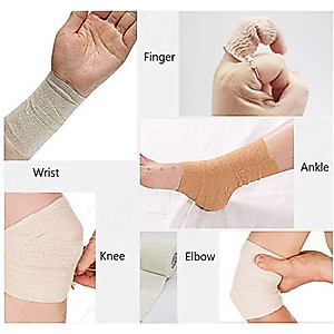 VNDEFUL 6 Rolls Self-Adherent Tape Pressure Wrap Bandage Rolls Stretch Athletic Strong Elastic First Aid Tape for Sports, Wrist, Ankle, 1Inch X 5Yards (Color Random)