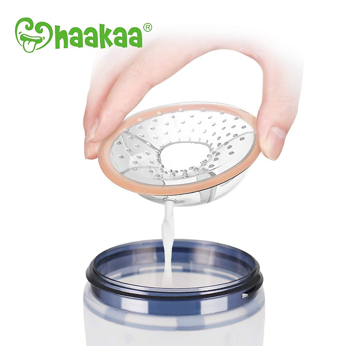 haakaa Breast Milk Collector Breast Shells Breast Milk Catcher Milk Savers Nipple Shells for Breastfeeding, Reusable & Easy to be Placed Under Bras, 2 Pack