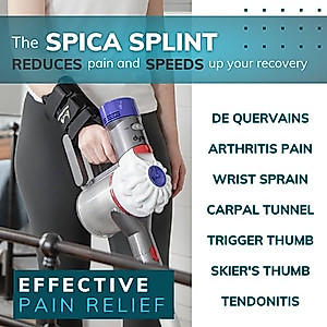 BraceAbility Wrist and Thumb Spica Splint - De Quervain's Tenosynovitis Long Forearm Cast Stabilizer for Tendonitis, Sprains, Thumb Brace for Arthritis Pain and Support - (S Right Hand)