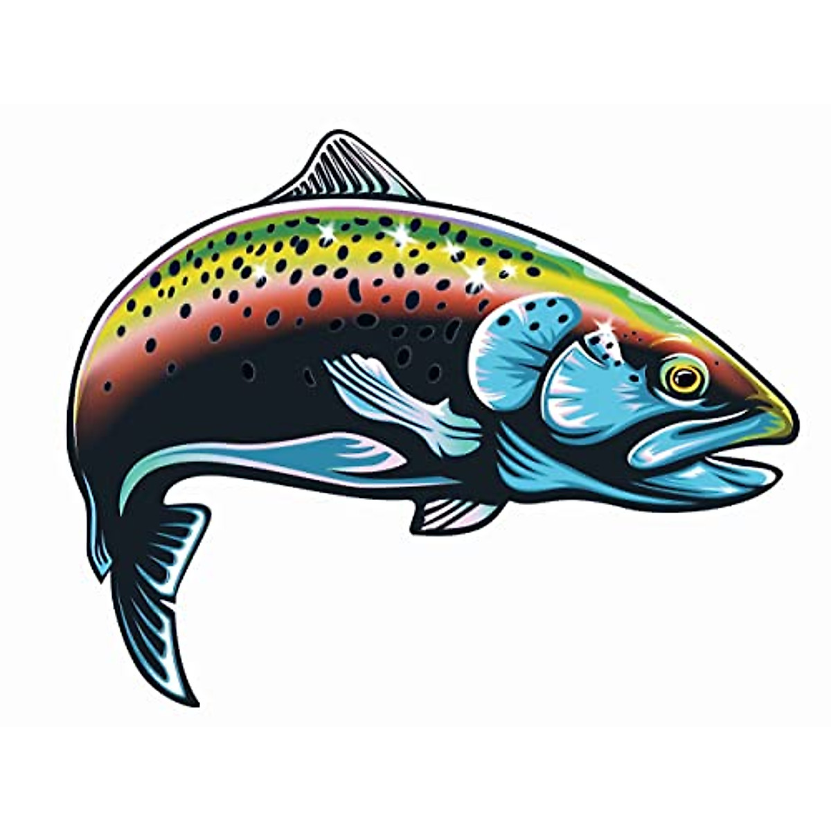 Dopetattoo Realistic Tattoos Temporary Tattoos 6 Sheets Realistic of the Rainbow Trout Jumping Out Water Sketch Tattoo Stickers for Adult Kids Women Men Arms Legs Chest Waist Neck Rainbow Tattoo