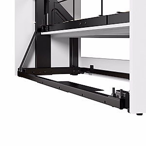 Bestar Pur Queen Murphy Bed and Shelving Unit with Drawers, 90-inch Space-Saving Wall Bed