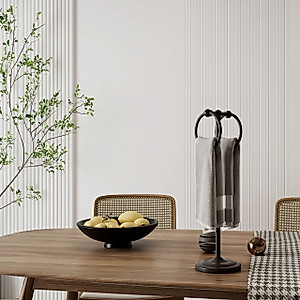 BGL Hand Towel Holder Stand for Bathroom, Hand Towel Stand for Bathroom Counter, Free Standing Towel Racks for Bathroom with Weighted Wood Base,19" High-Oil Rubbed Bronze