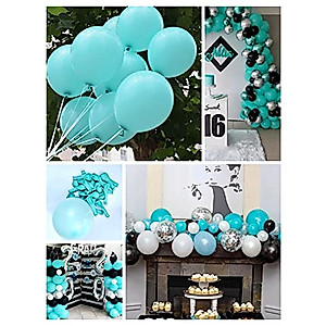 Teal Turquoise Balloons Turquoise Black Silver Graduation Decorations 2023/Turquoise Black Birthday Decorations for Women 30pcs Teal Black Bridal Shower Decorations/Wedding/Breakfast Birthday