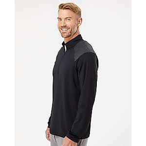 adidas Mens Shoulder Stripe Quarter-Zip Pullover, M, Glory Blue