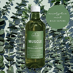 Village Naturals Therapy Muscle Foaming Bath Oil and Body Wash 16 oz. 2 pack, Green, 16 oz