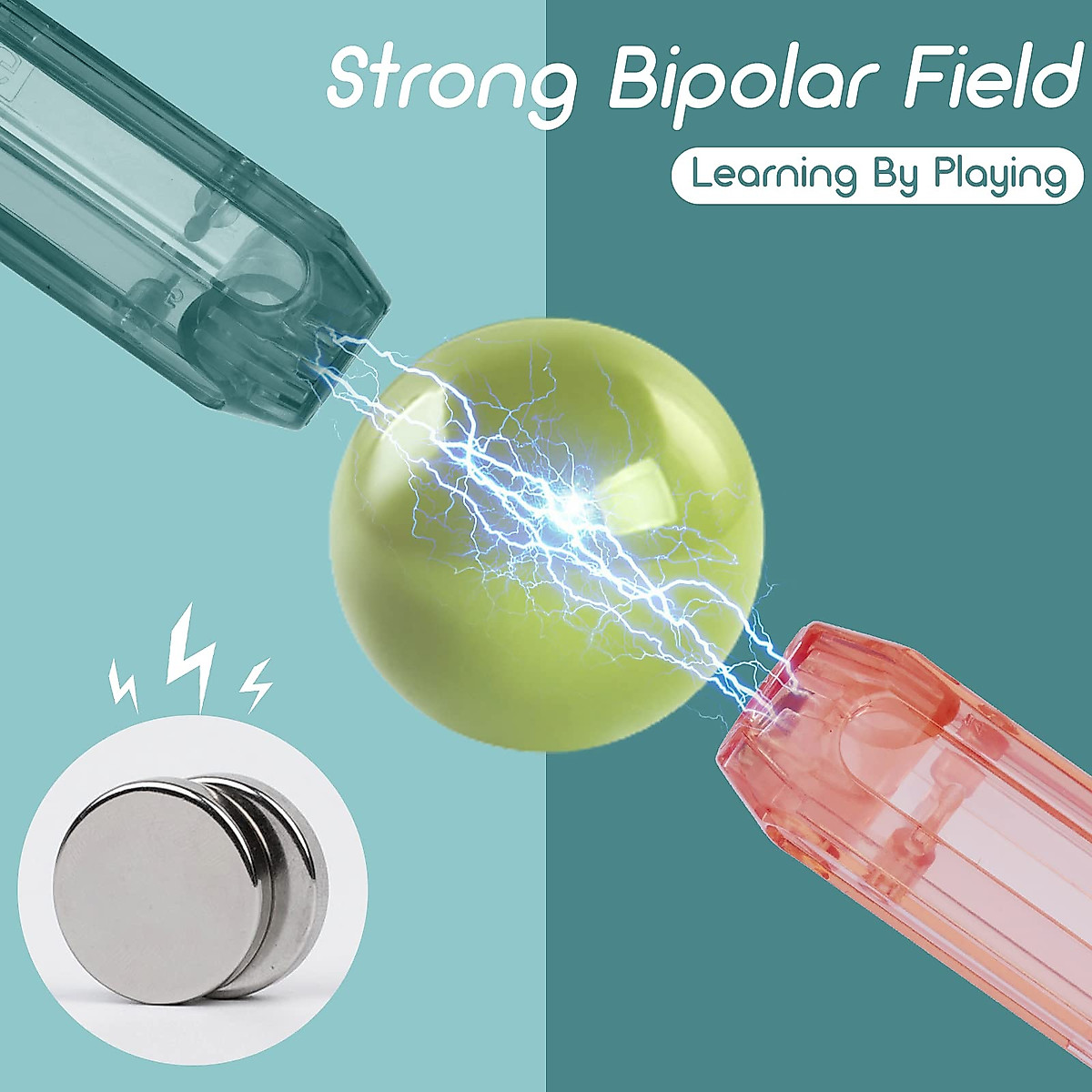 csvictory Magnetic Balls and Rods Set, Magnetic Blocks Toy for STEM, Magnetic Building Blocks with Magnetic Rods & Balls, Magnetic Sticks and Balls Building Set for Kids Age 3+ (66 PCS)