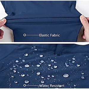 MAGNIVIT Men's Quick Dry Hiking Shorts 3/4 Long Capri Fishing Hiking Shorts with Zipper Pockets Royal Blue