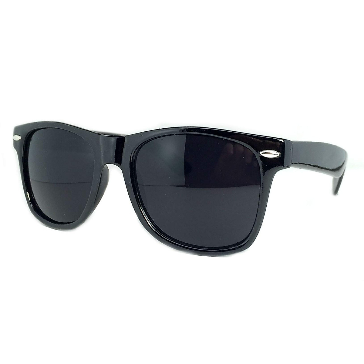 Sunglasses Classic 80’s Vintage Style Design (Black Gloss, Super Dark)…………