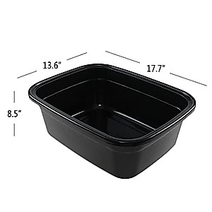 HOMMP 3-Pack 18 Quart Large Dishpan Wash Basin, Commercial Tote Bus Boxes