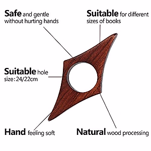 4 Pieces Wooden Book Page Holder Thumb Wood Book Holder Handmade Wood Reading Bookmark Accessory for Bookworm Book Lover Gifts, 2 Sizes