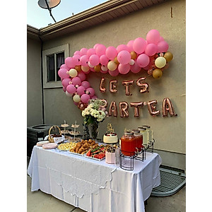LaVenty LET'S PAR TEA Balloons Tea Party Birthday Banner Tea Party Decorations Lets Par-Tea Party Decor Par Tea Baby Shower Par Tea First Birthday Decoration Flower Garland (Floral Banner)