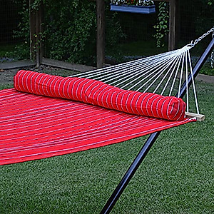 Algoma Net Company 2948DL Quilted Matching Pillow-13 Feet in Length Hammock, Red, Brown, and White