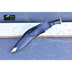 GK&CO. Kukri House Official Issued - Genuine Kukri/Khukuri- 9 Inch Nepal Armies Service Issue Kukri Knife -Traditional Horn Handle- Handmade in Nepal
