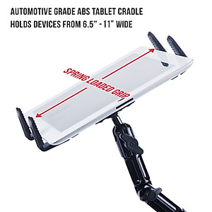 Tackform Tablet Mount for Microphone Stand - Professional Grade Holder - Compatible with iPad, Galaxy Tab, and More.